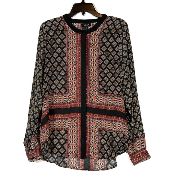 Tolani | Tops | Tonali Silk Print Long Sleeve Blouse | Poshmark